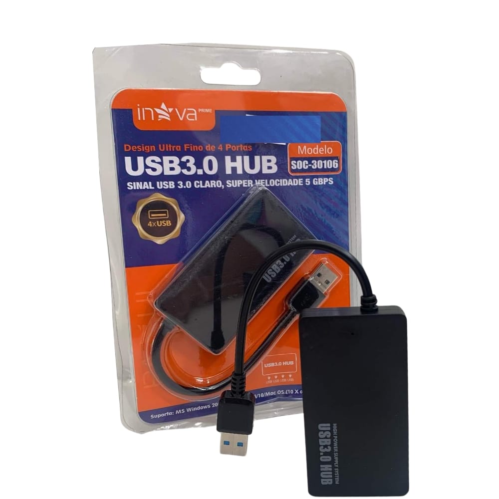 HUB USB 3.0 4 Portas Inova Soc-30106 – Atacadão Eletrônicos